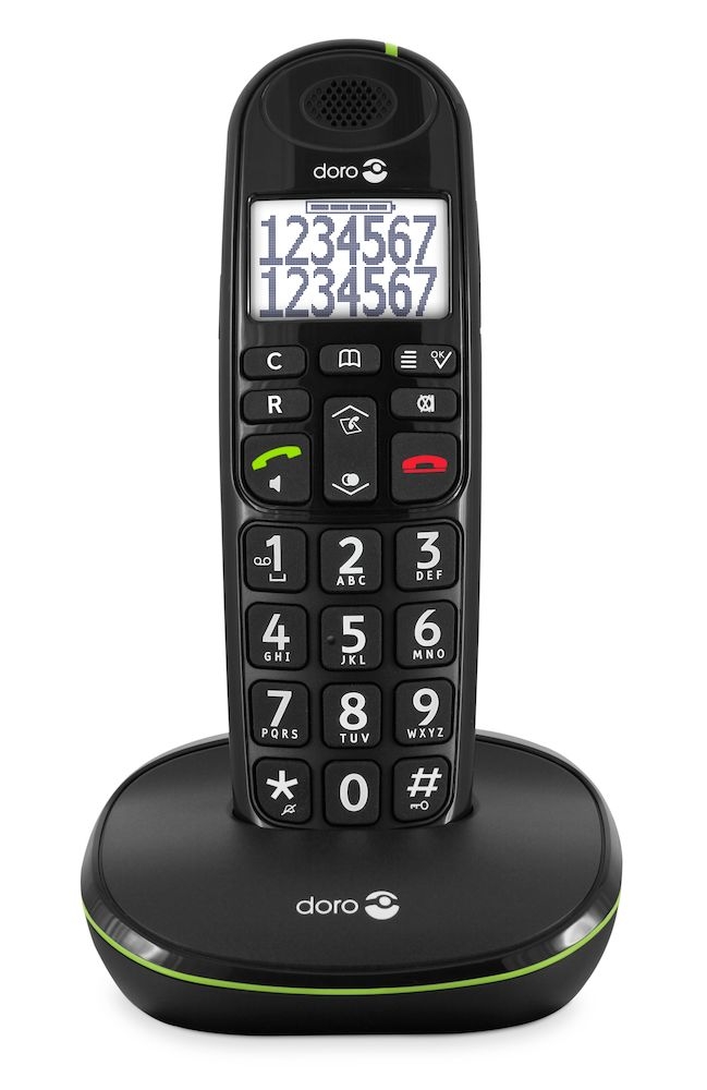 PhoneEasy 110 cordless phone with talking number keys - black | Able2